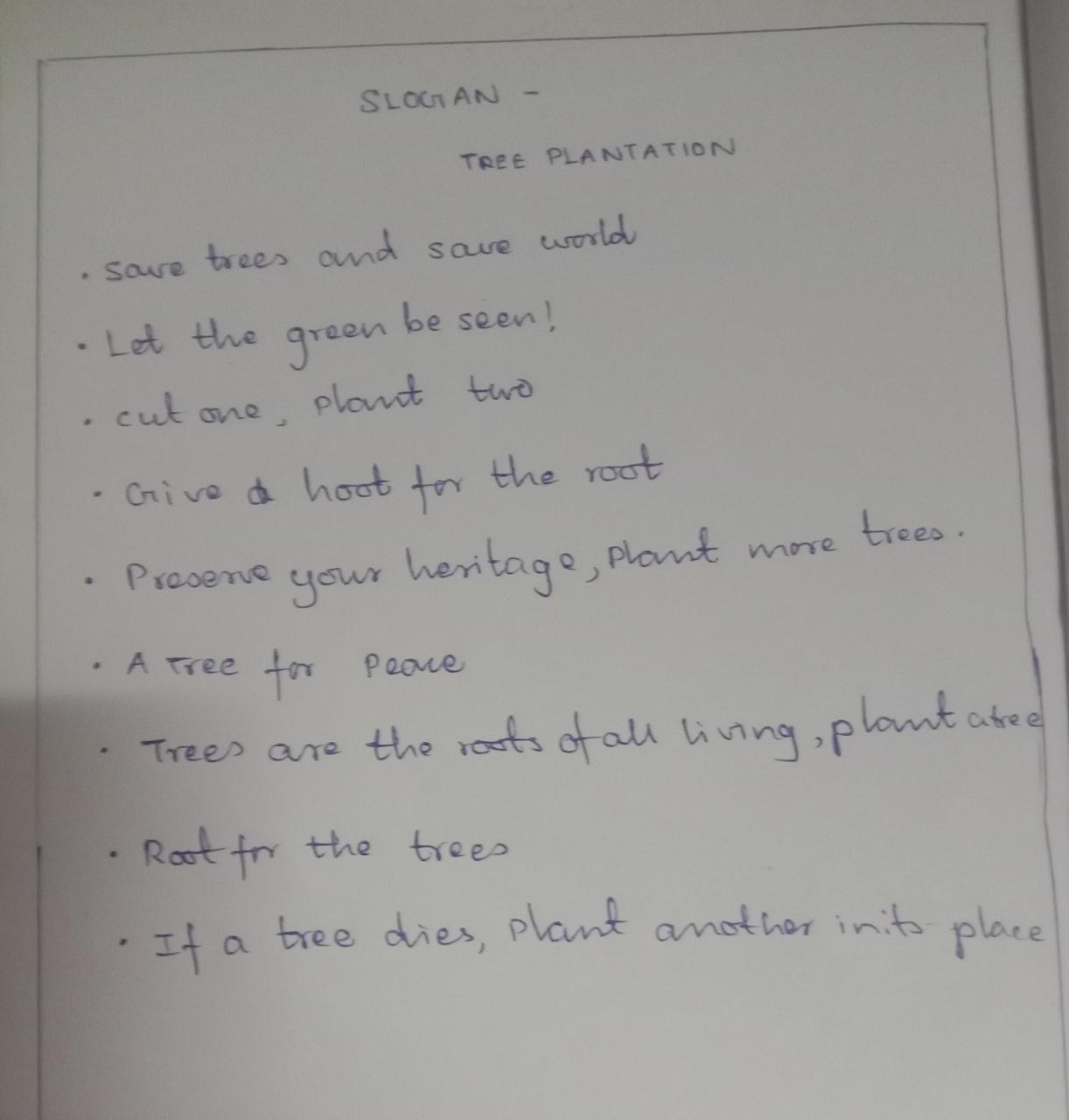 Awareness on tree plantation – India NCC