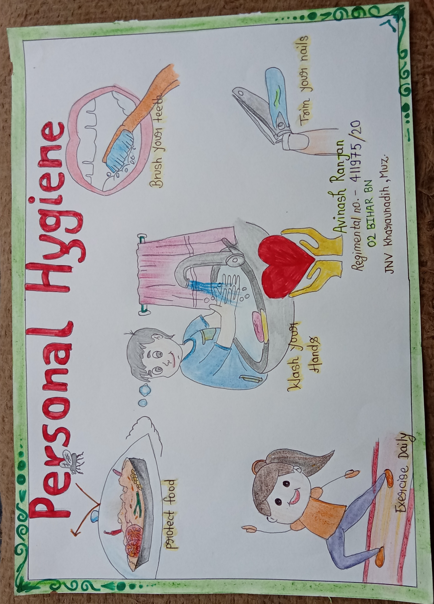 Painting on Personal hygiene – India NCC