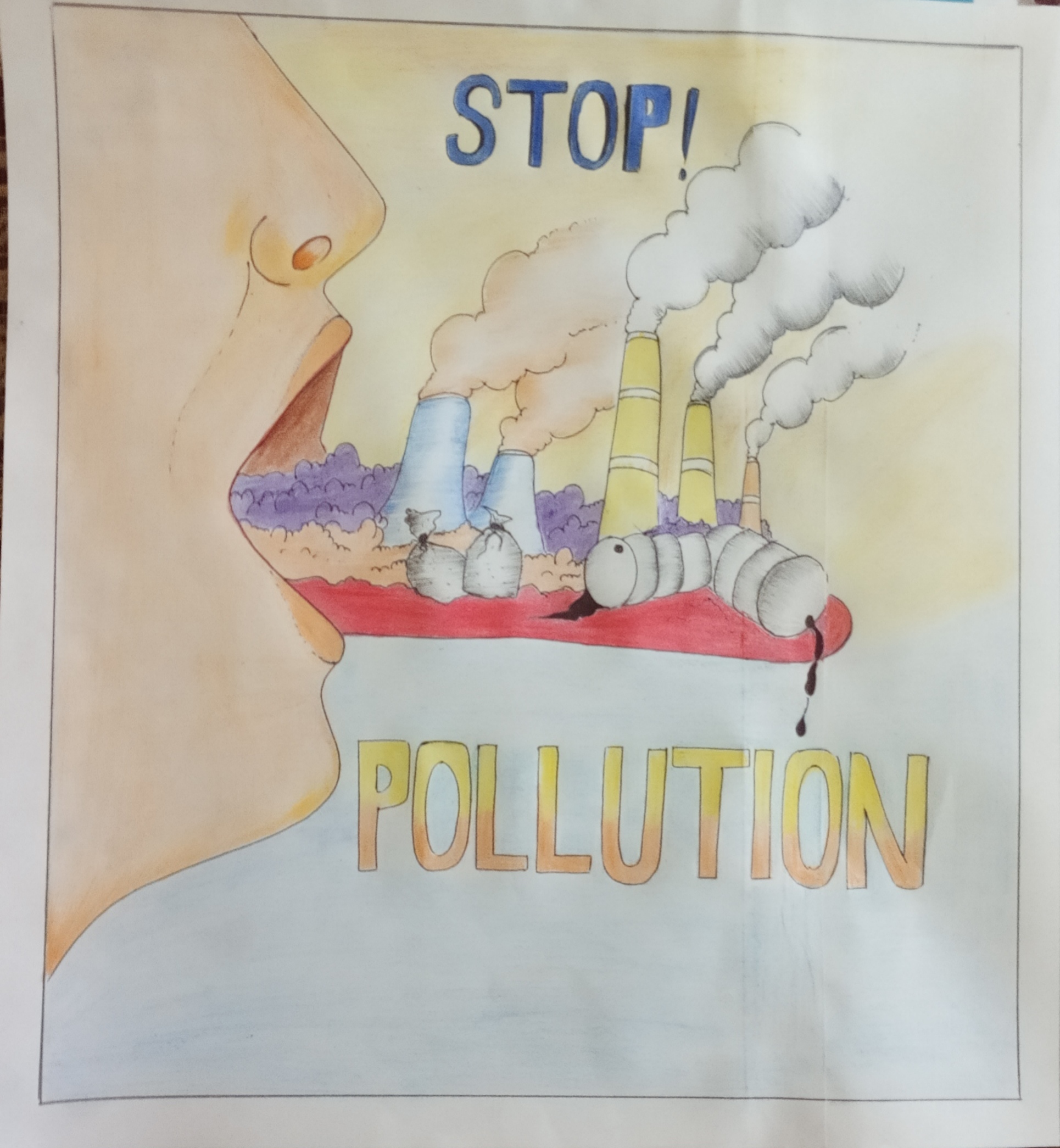 Stop pollution poster – India NCC