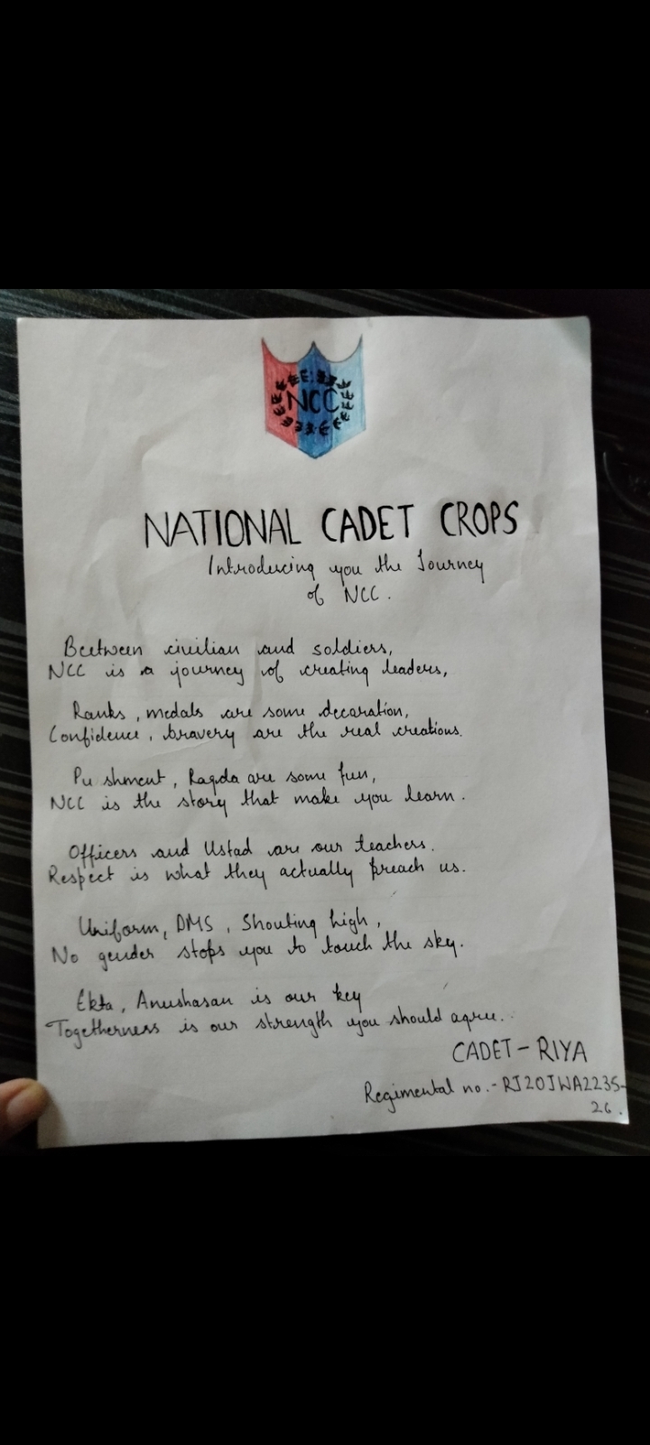 Poem – India NCC
