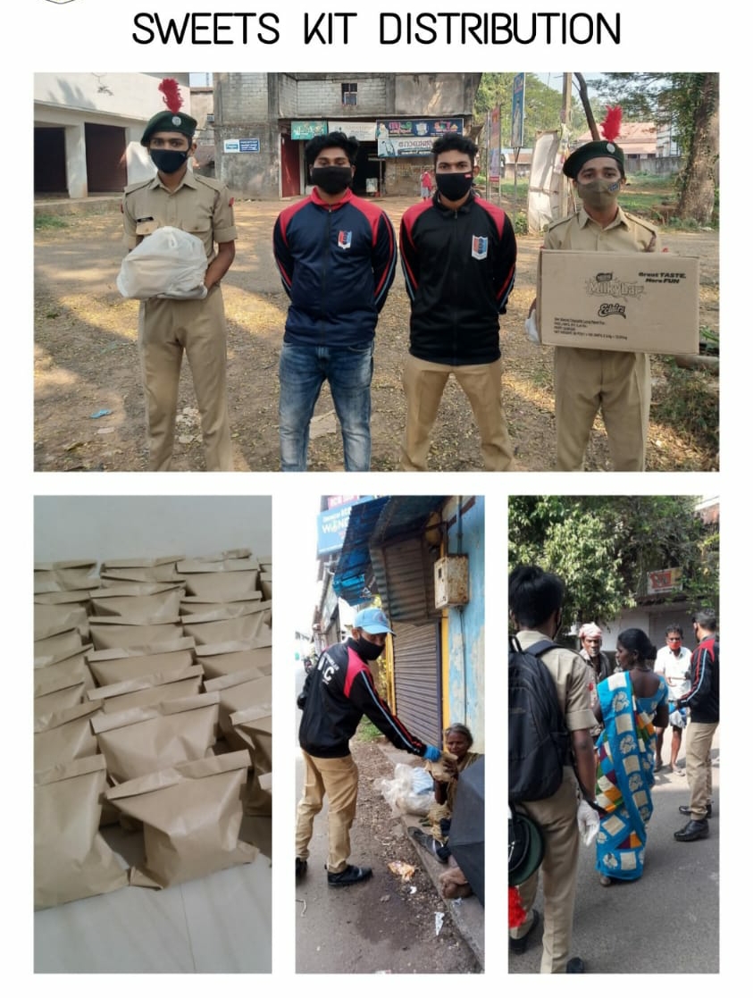 Sweet kit distribution – India NCC