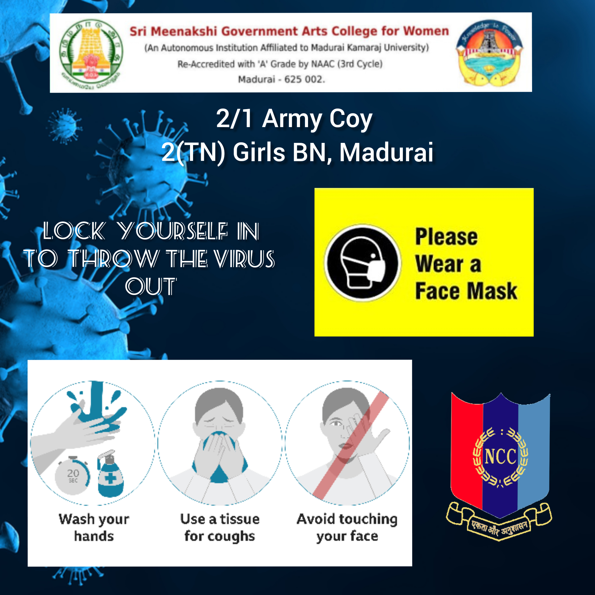 Corona awareness poster – India NCC