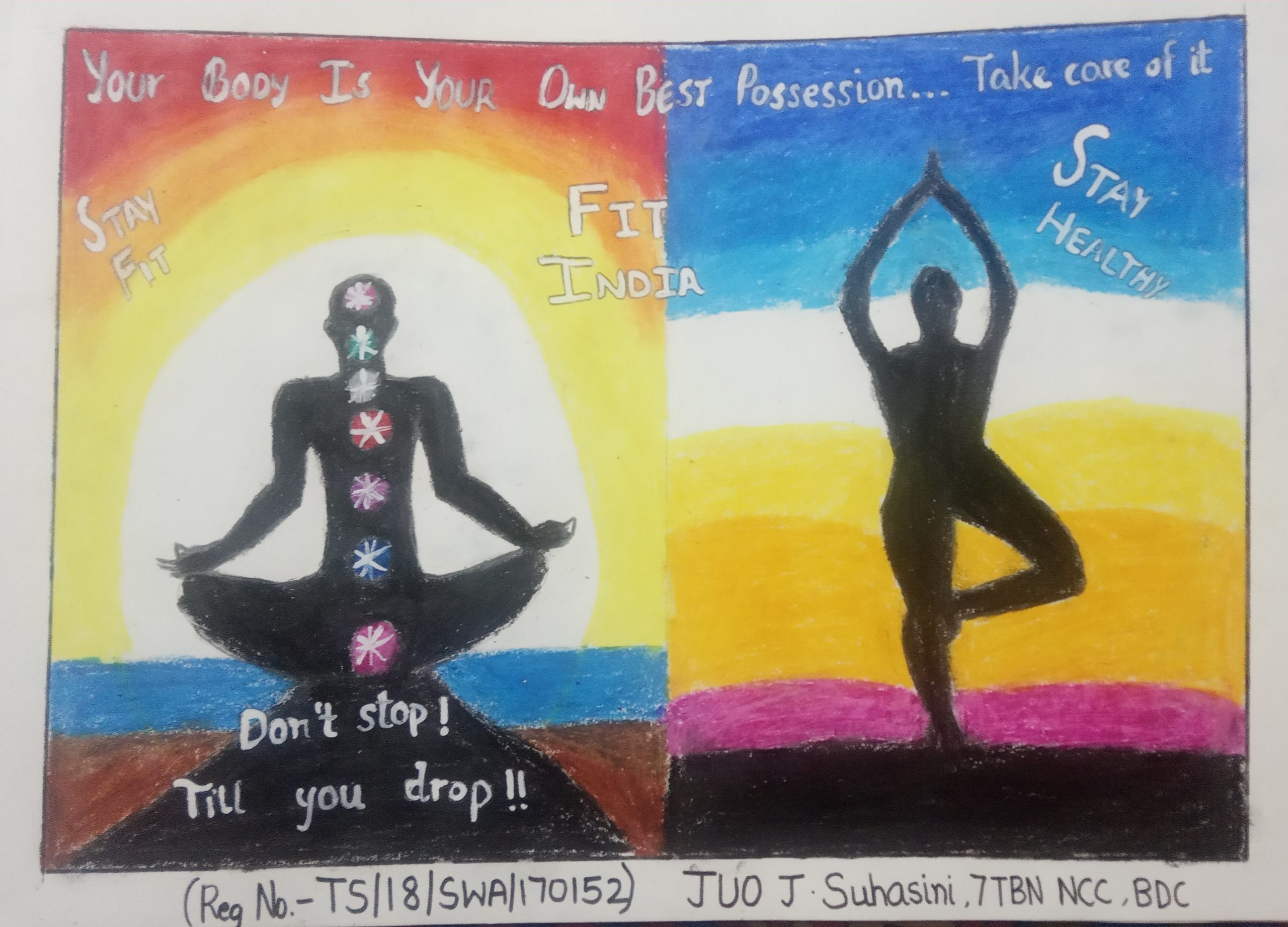 Fit India drawing by JUO Joshi Suhasini – India NCC