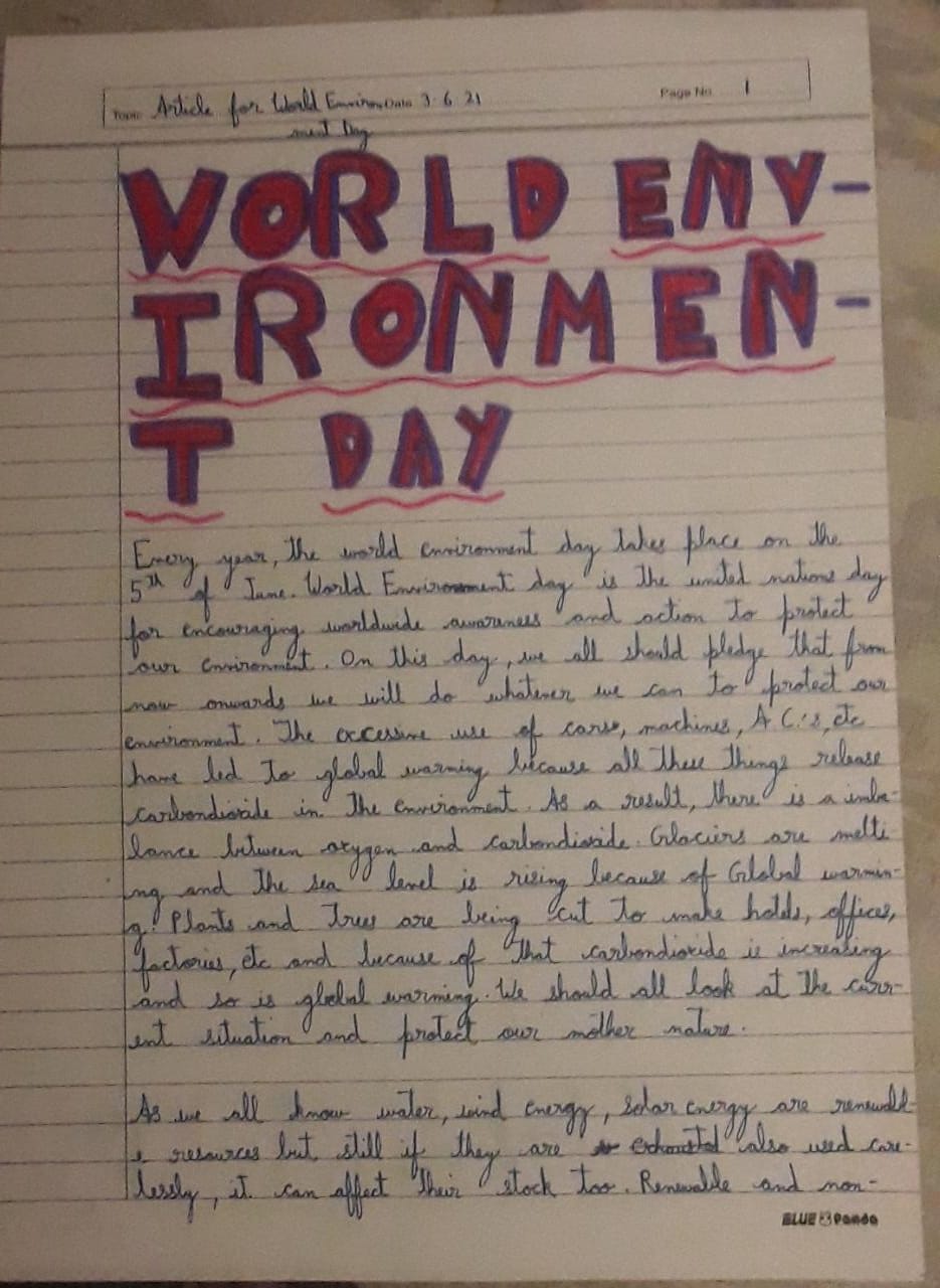 World Environment Day Article – India NCC