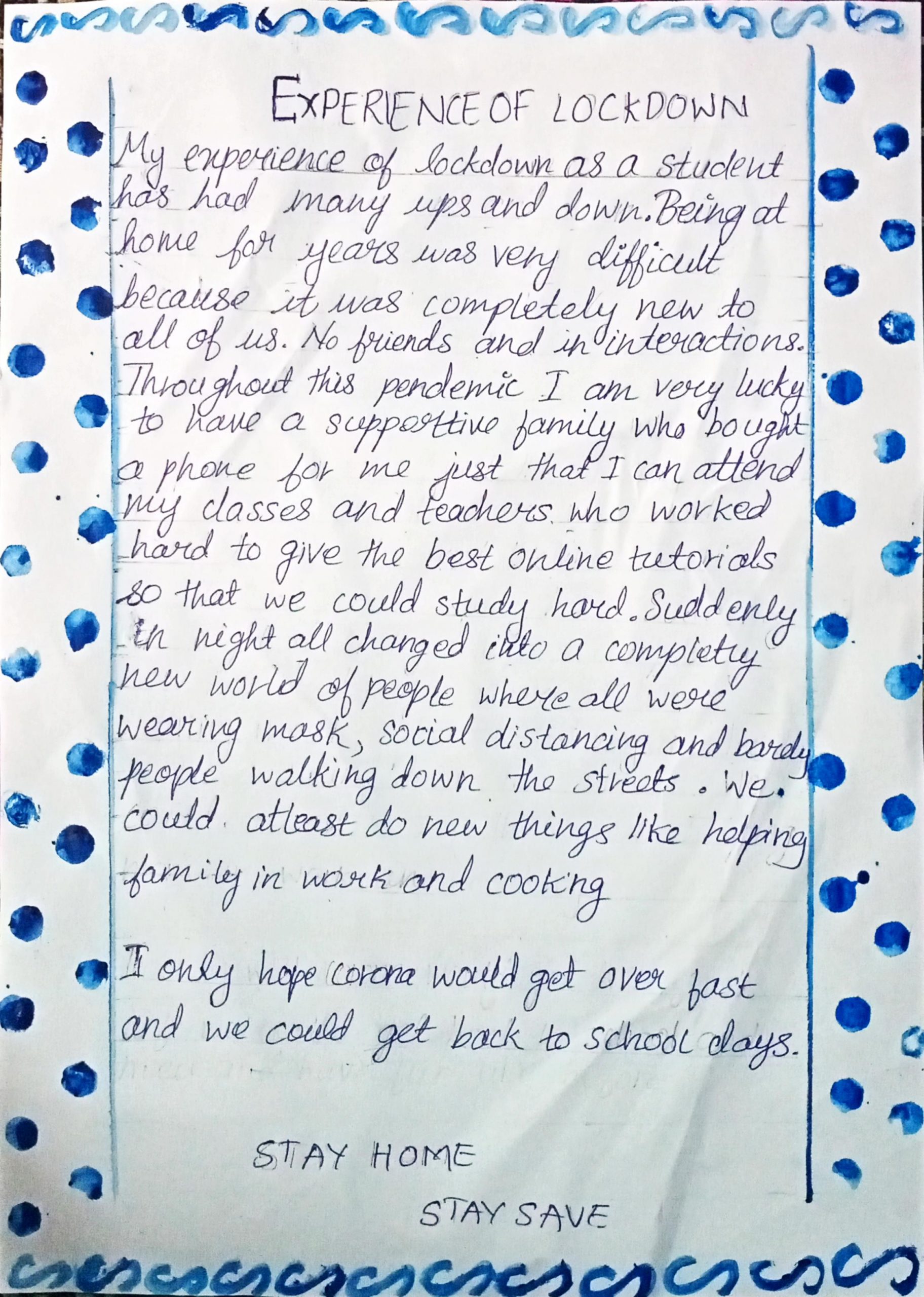 Experience of lockdown – India NCC