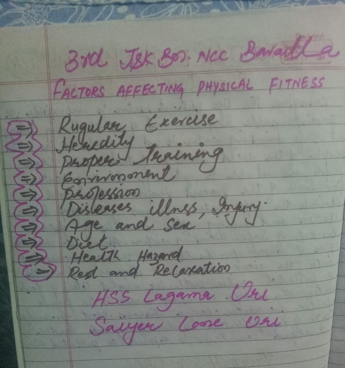 Factors Affecting physical fitness – India NCC