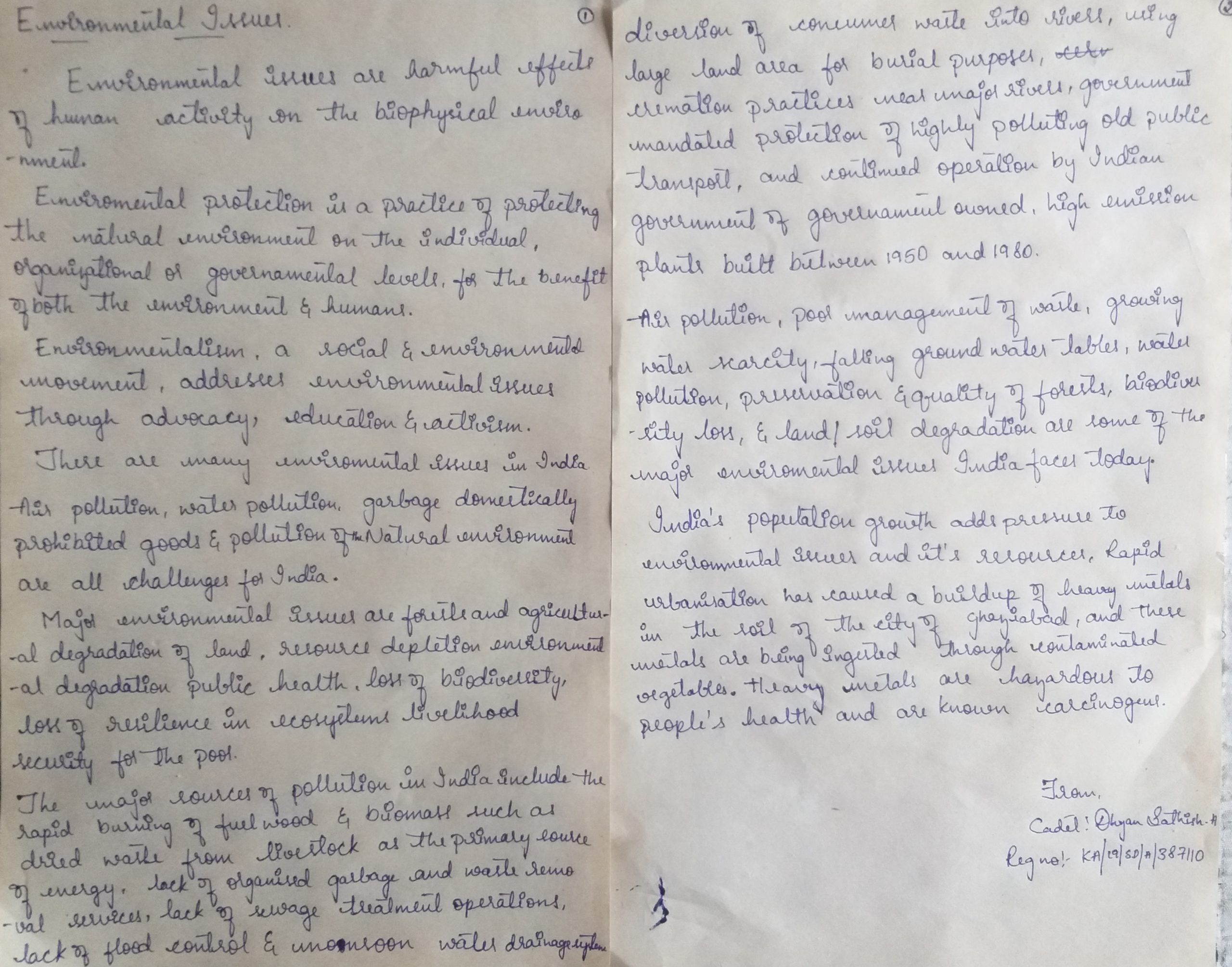 Environmental Issues – India NCC