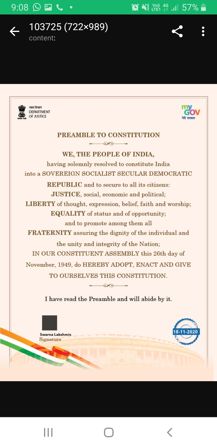 PREAMBLE TO CONSTITUTION – India NCC