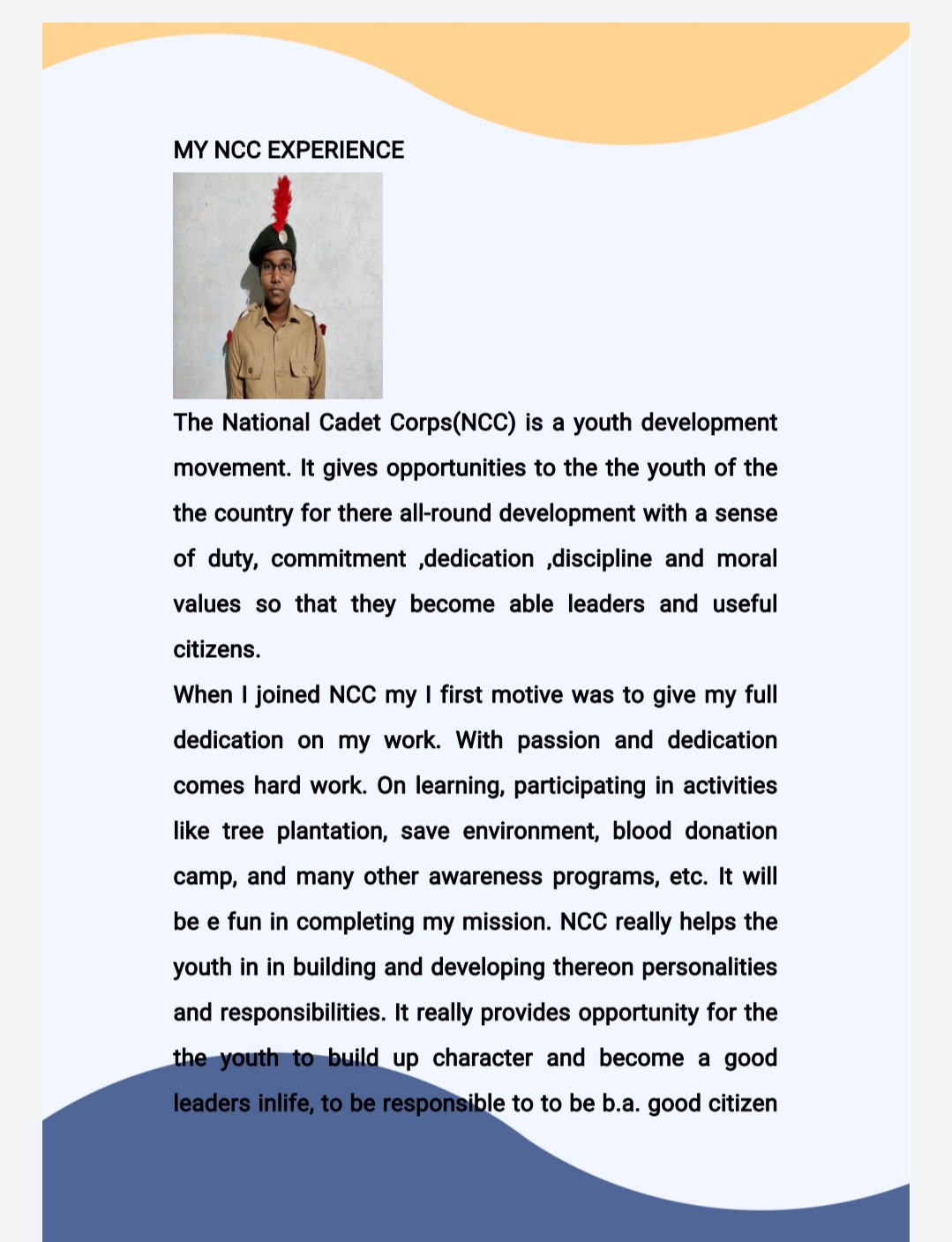 MY NCC EXPERIENCE – India NCC