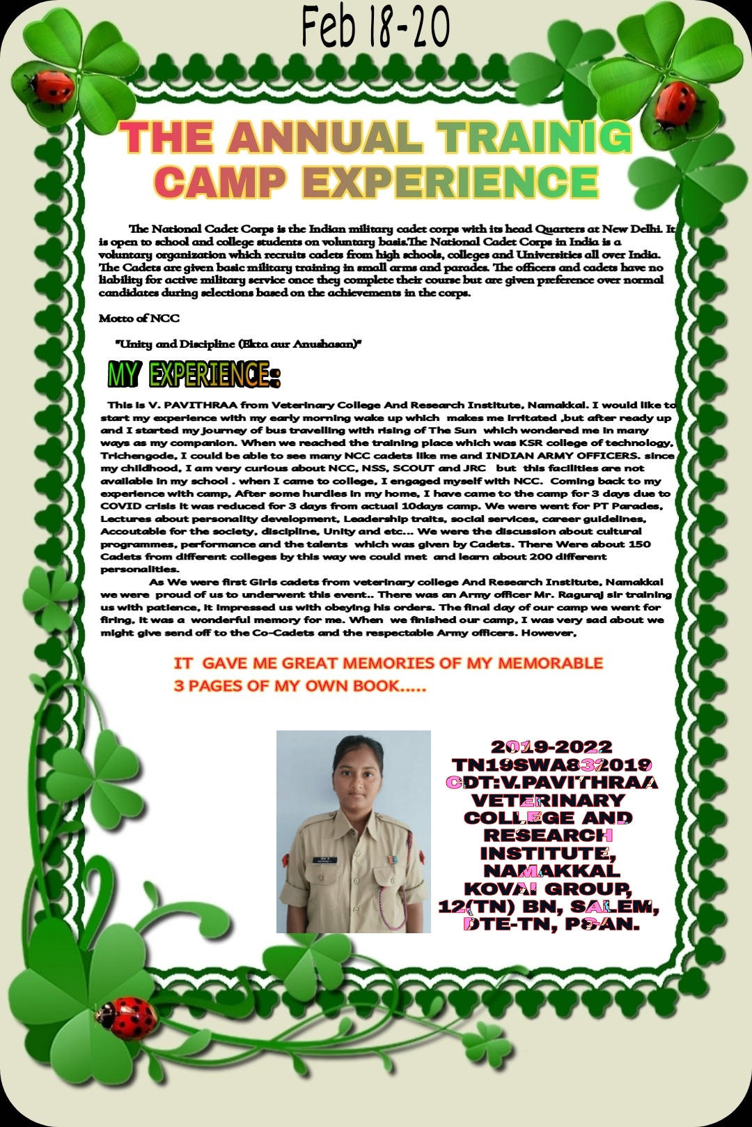 The Annual Training Camp experience – India NCC