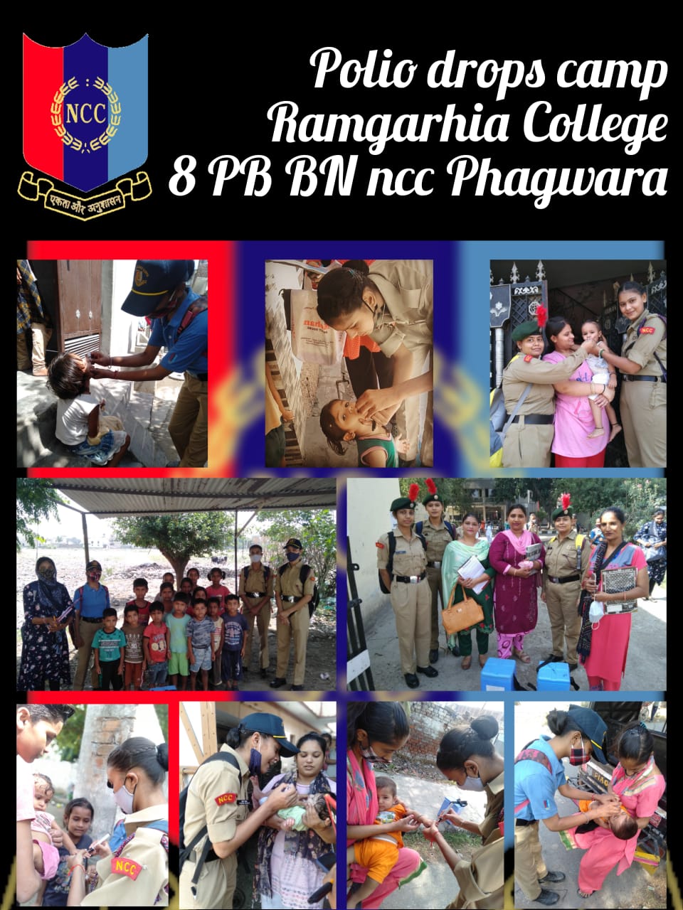 Polio drop camp – India NCC