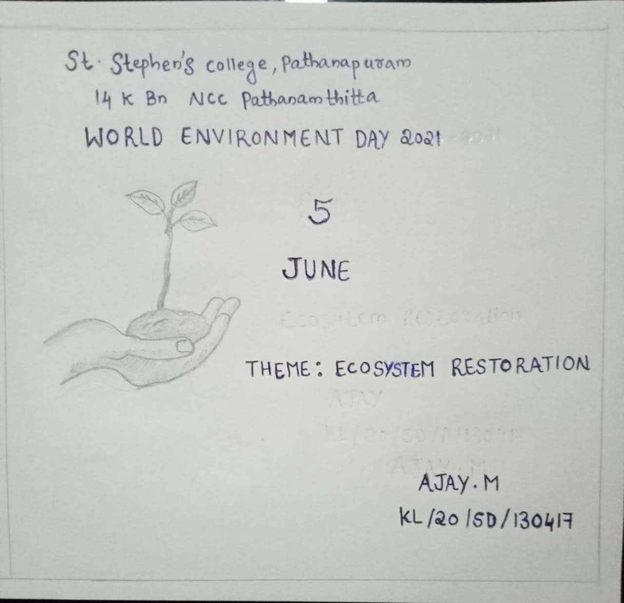 world Environment day poster making – India NCC