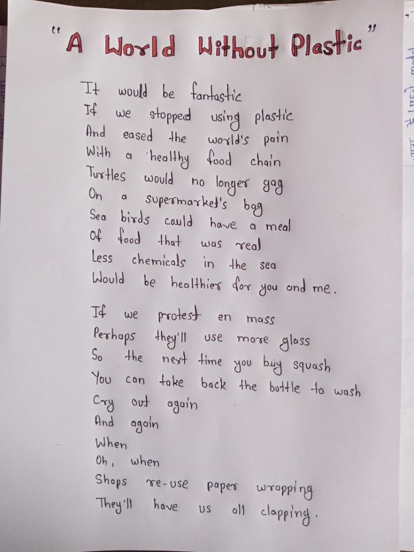 Plastic pollution( A world without plastic) – India NCC