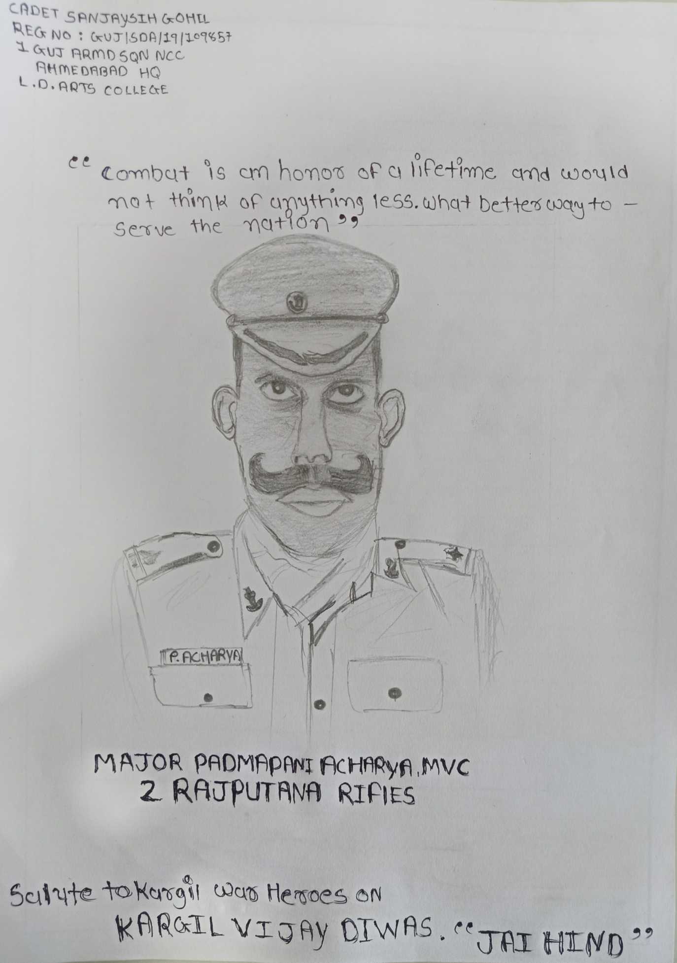 MAJOR PADMAPANI ACHARYA PAINTING – India NCC