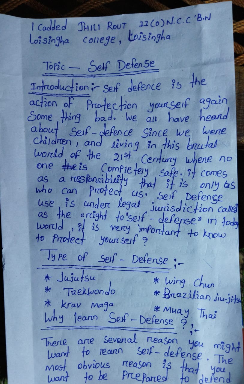 self defence – India NCC
