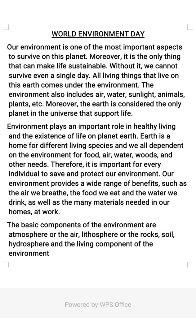 WORLD ENVIRONMENT DAY – India NCC