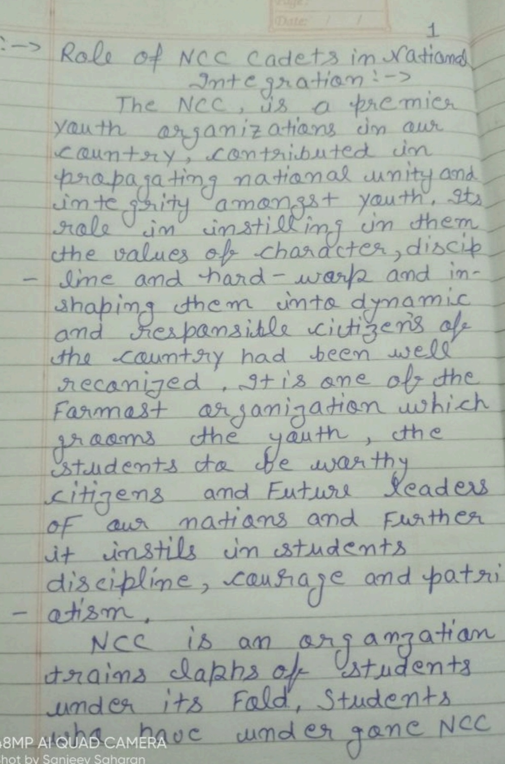 Ncc Information – India NCC