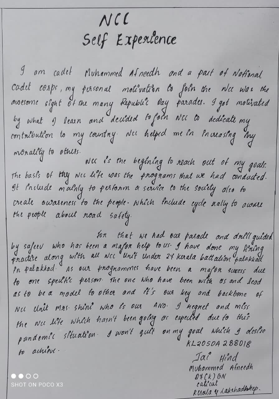 My Ncc self Experience – India NCC