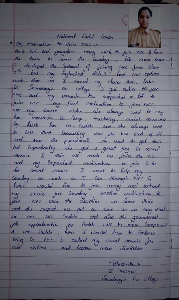 My motivation to join ncc – India NCC