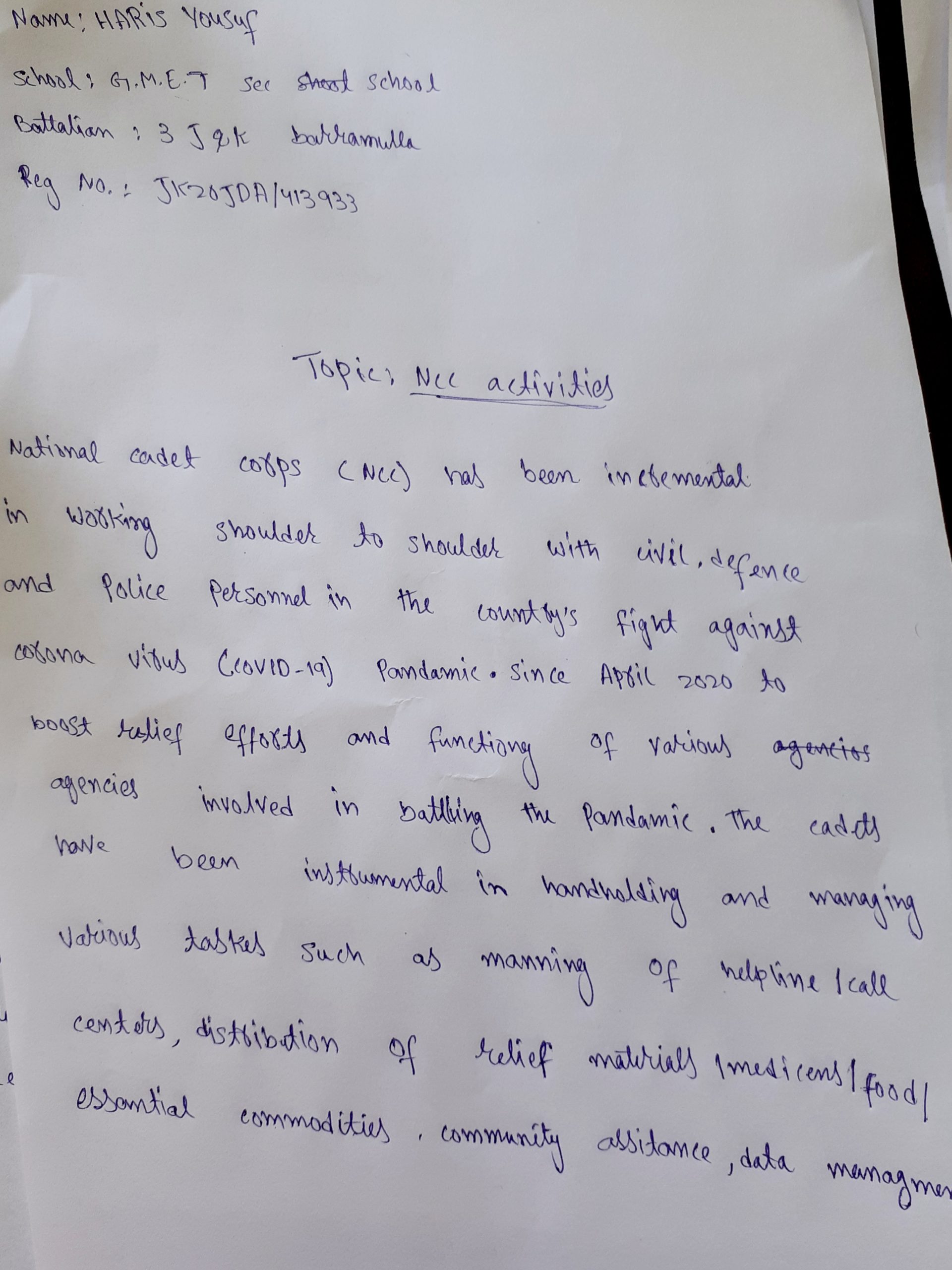 Ncc activities – India NCC