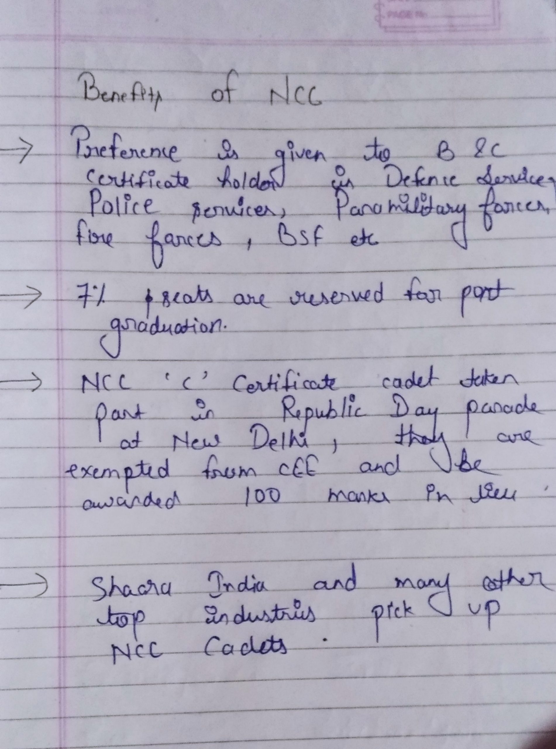 Benefits of NCC – India NCC