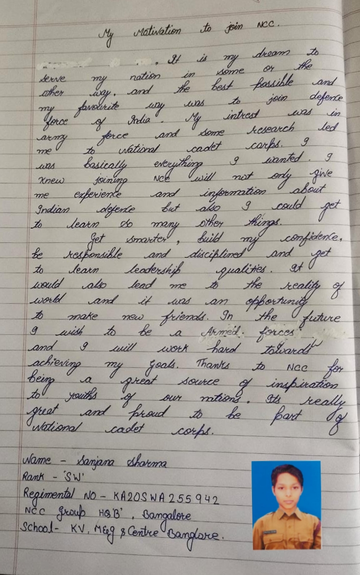 MY MOTIVATION TO JOIN NCC – India NCC