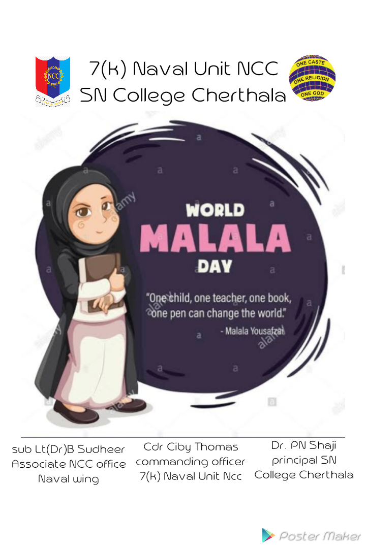 Malala day poster – India NCC