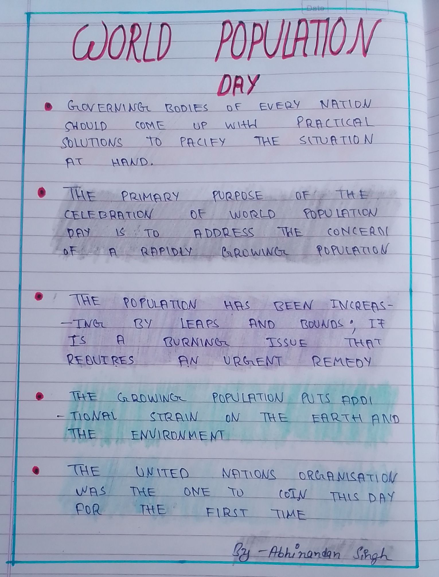 World Population Day – India NCC