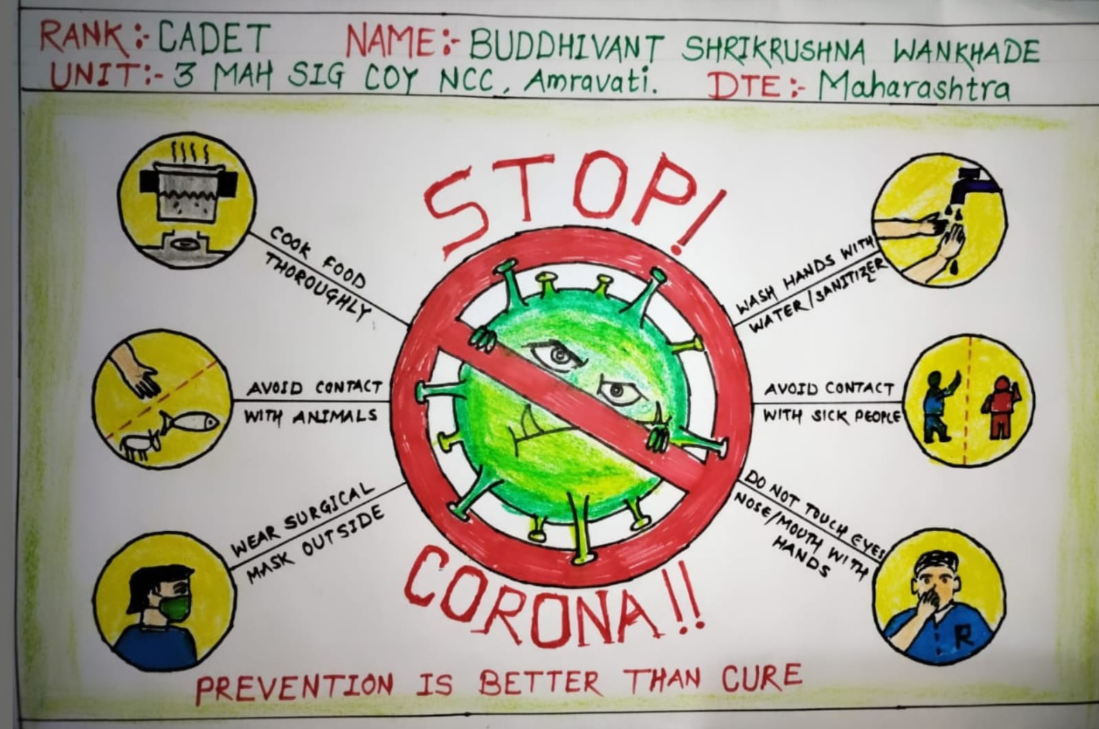STOP CORONA DRAWING – India NCC