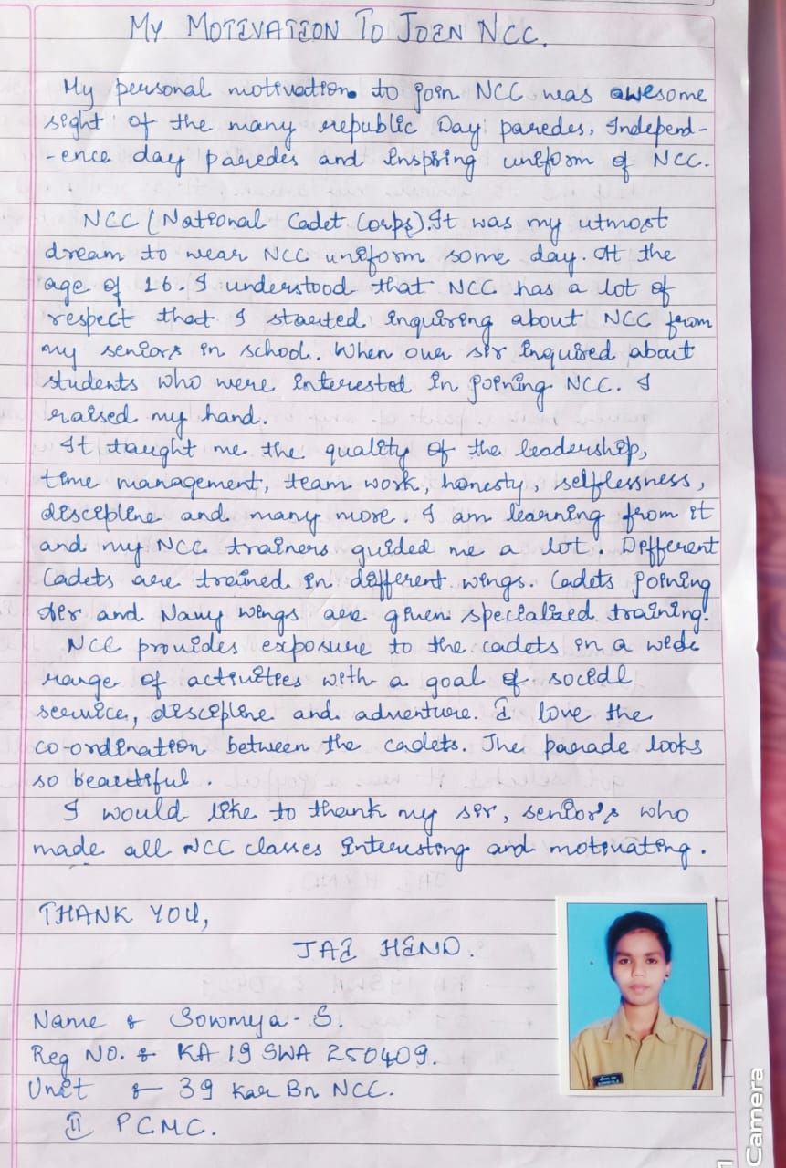 My motivation to join ncc – India NCC