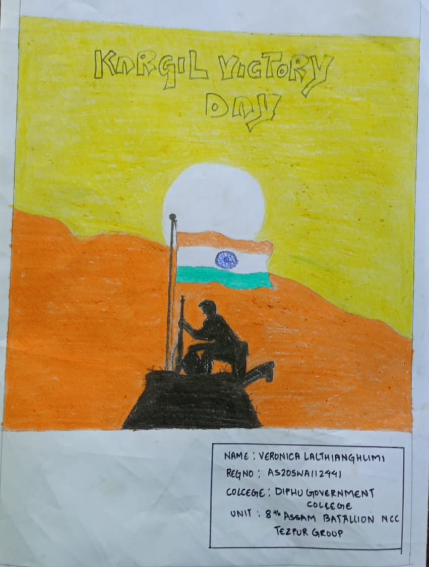 Drawing on Kargil vijaya Diwar – India NCC