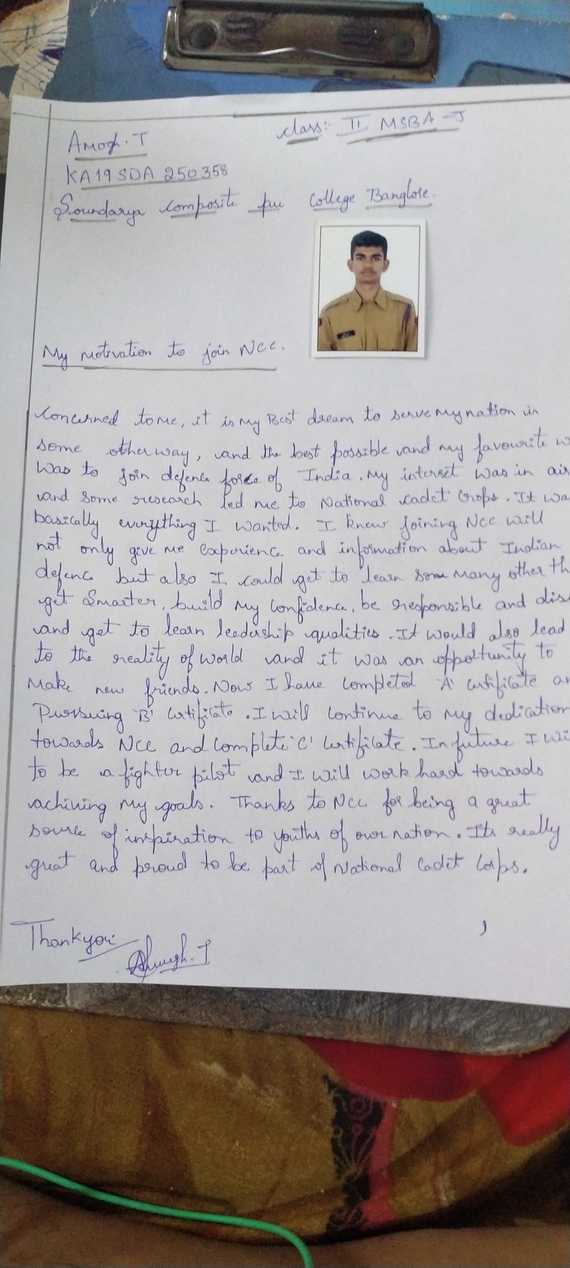 My motivation to join NCC – India NCC