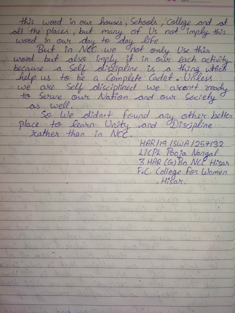 Motto of NCC – India NCC