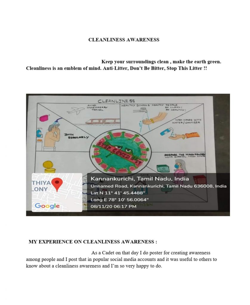 Cleanliness Awareness – India NCC