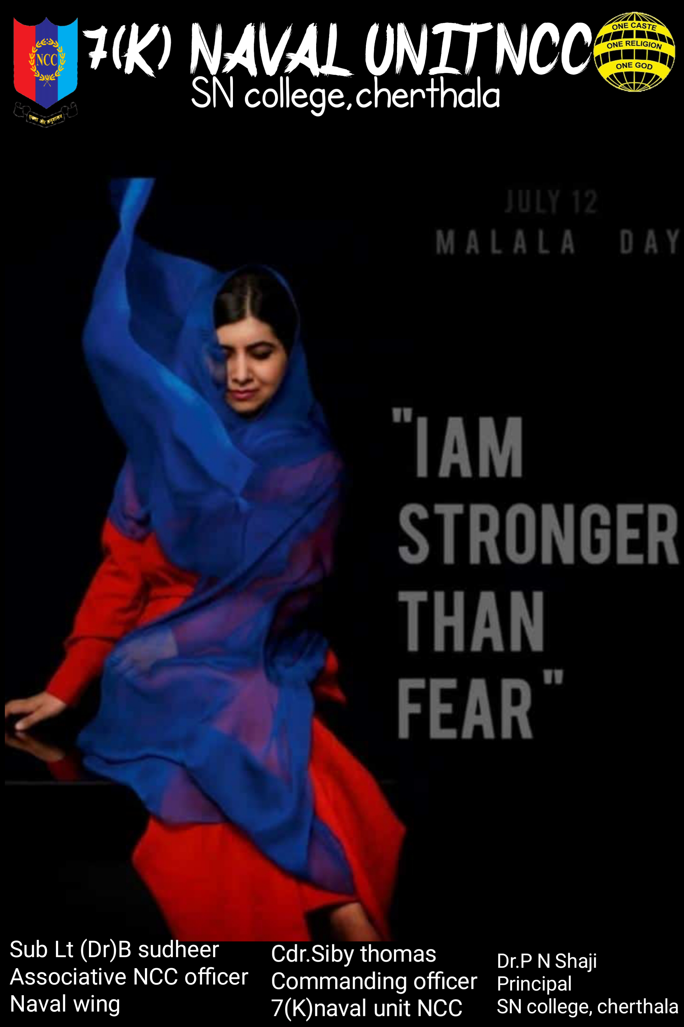 Malala day poster – India NCC