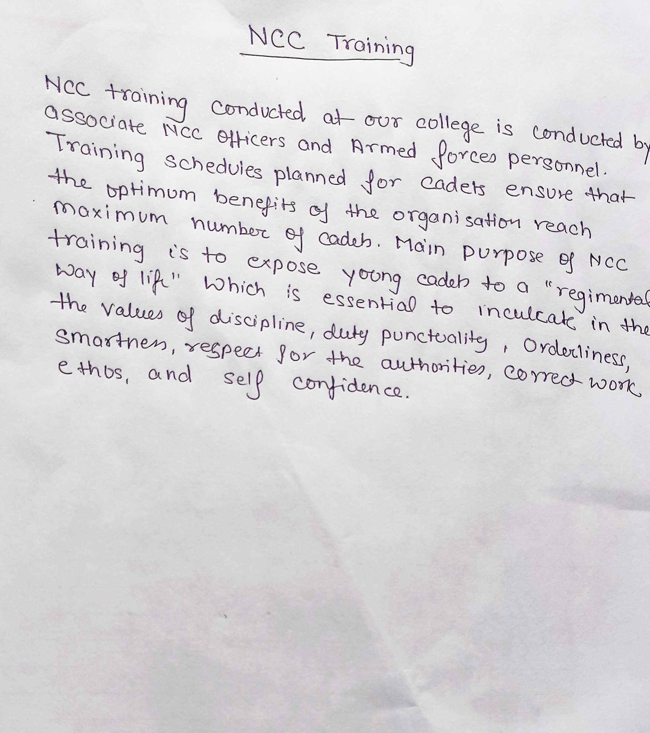 NCC Training – India NCC