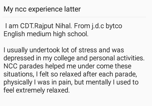 my ncc experience – India NCC