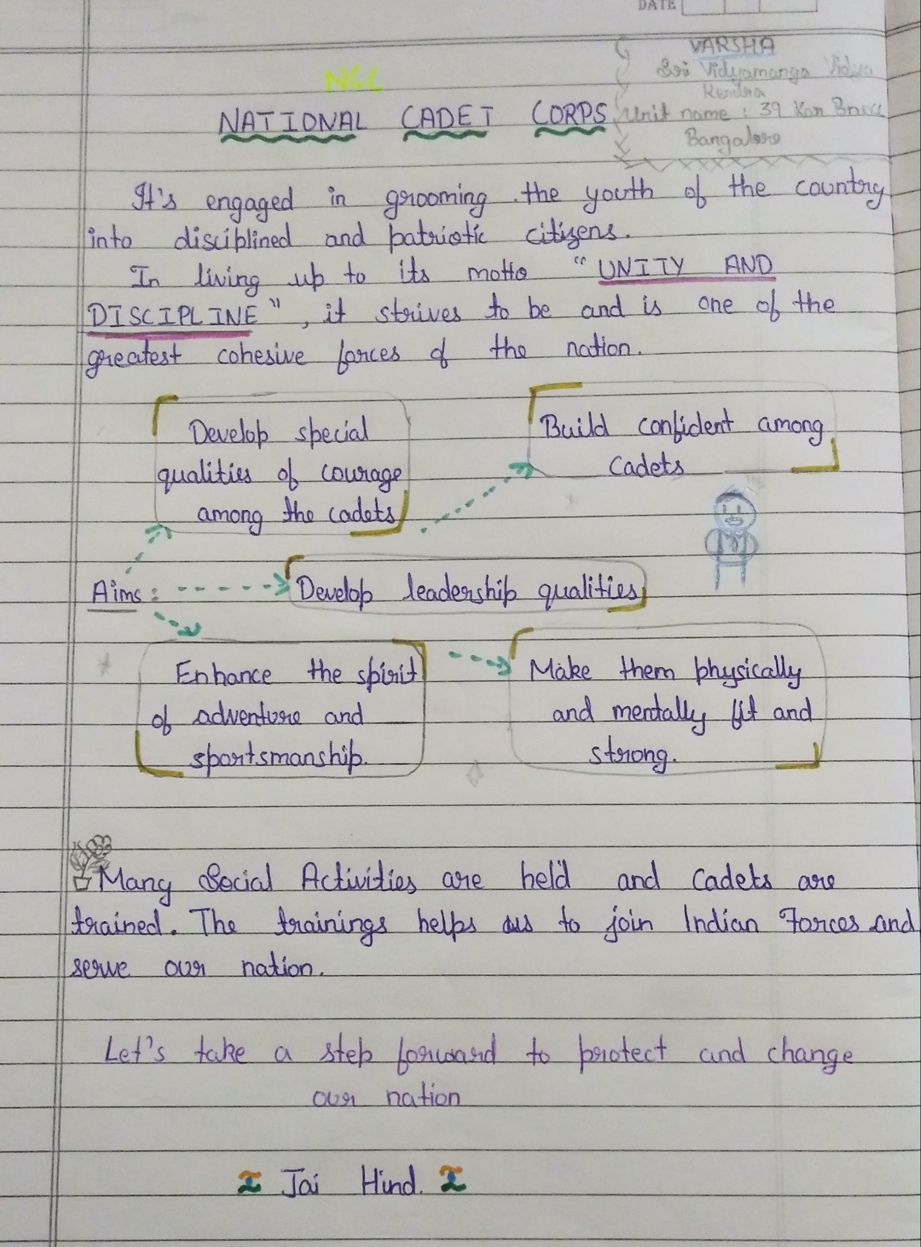 Aim of NCC – India NCC