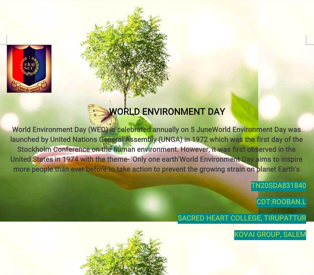 WORLD ENVIRONMENT DAY – India NCC