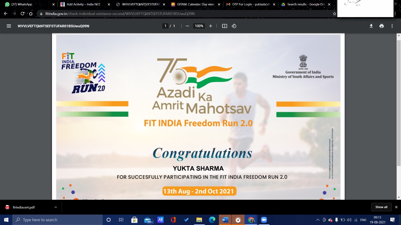 Fit india freedom run 2.0 – India NCC