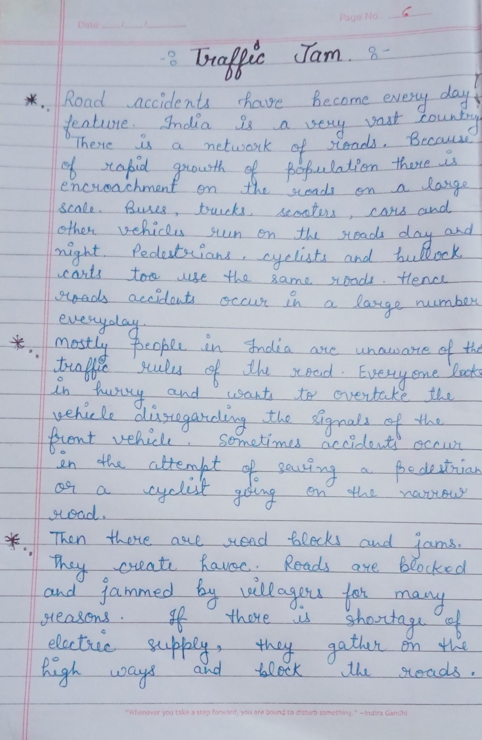 Traffic jam – India NCC