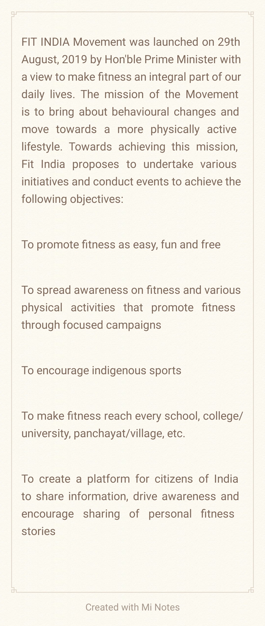 FIT INDIA – India NCC