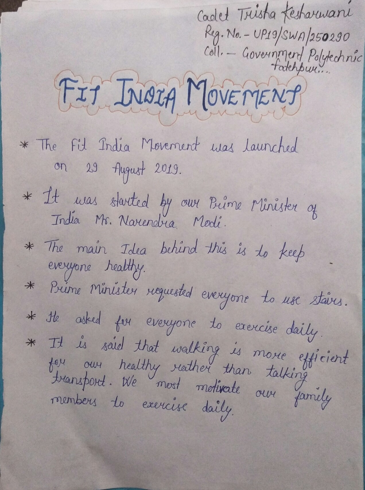 Fit India Movement – India NCC