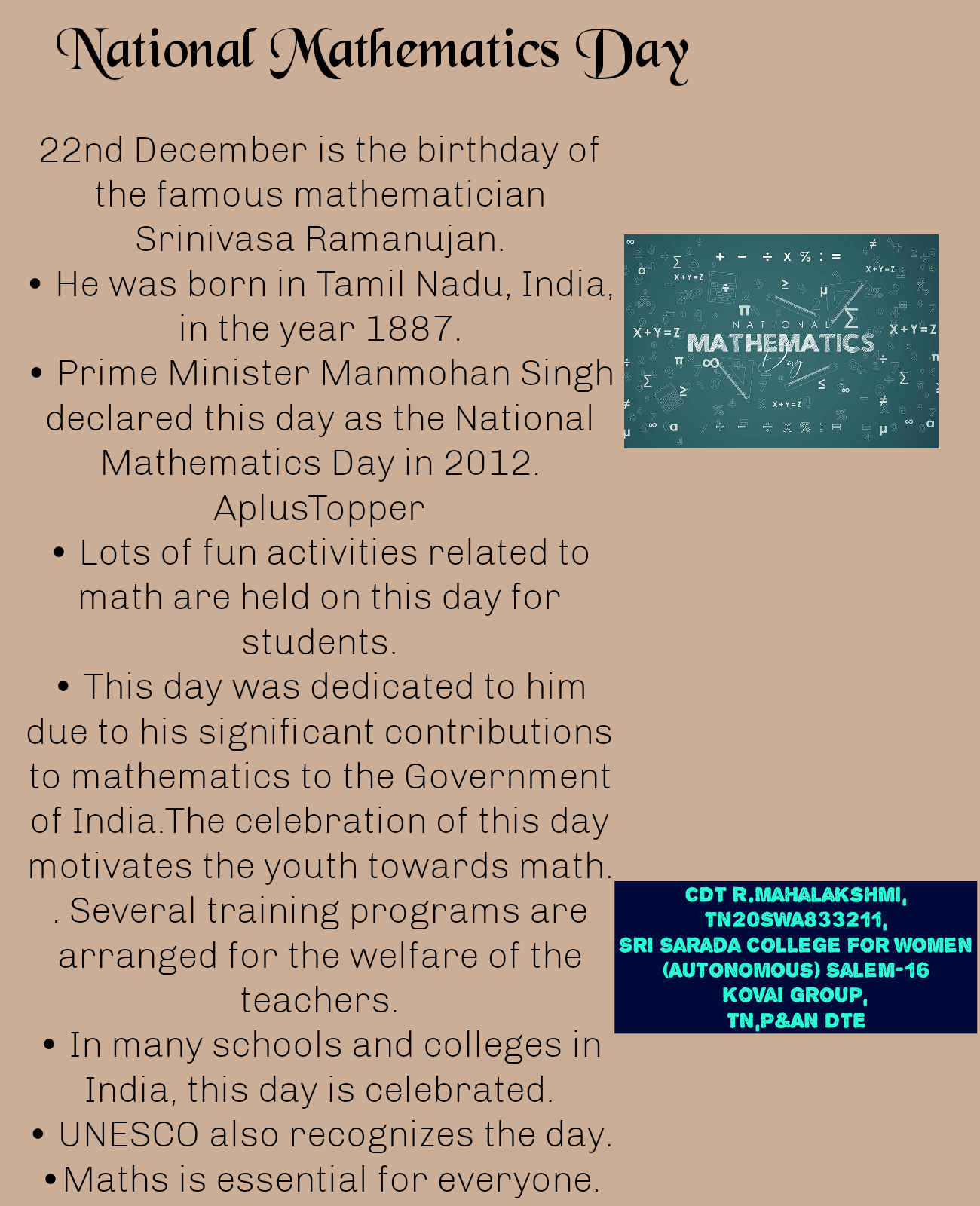 National Mathematics Day India NCC national-mathematics-day-india-ncc