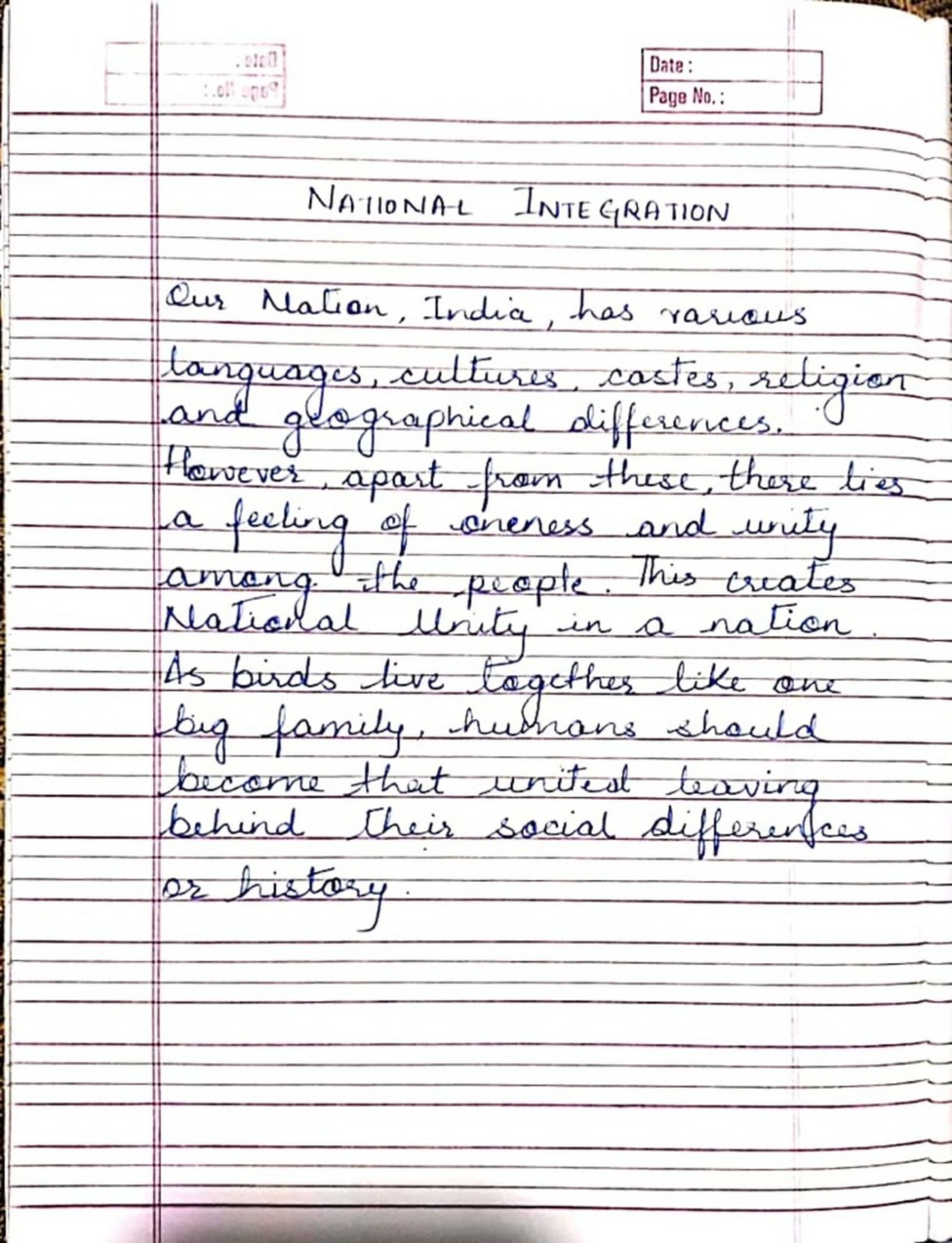 National intergration – India NCC