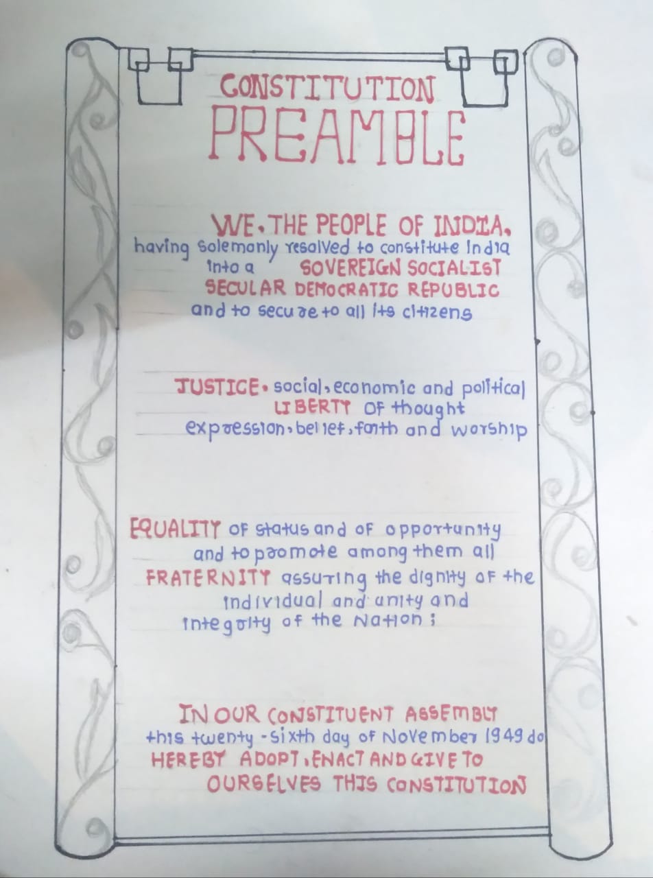 Poster on preamble of india – India NCC