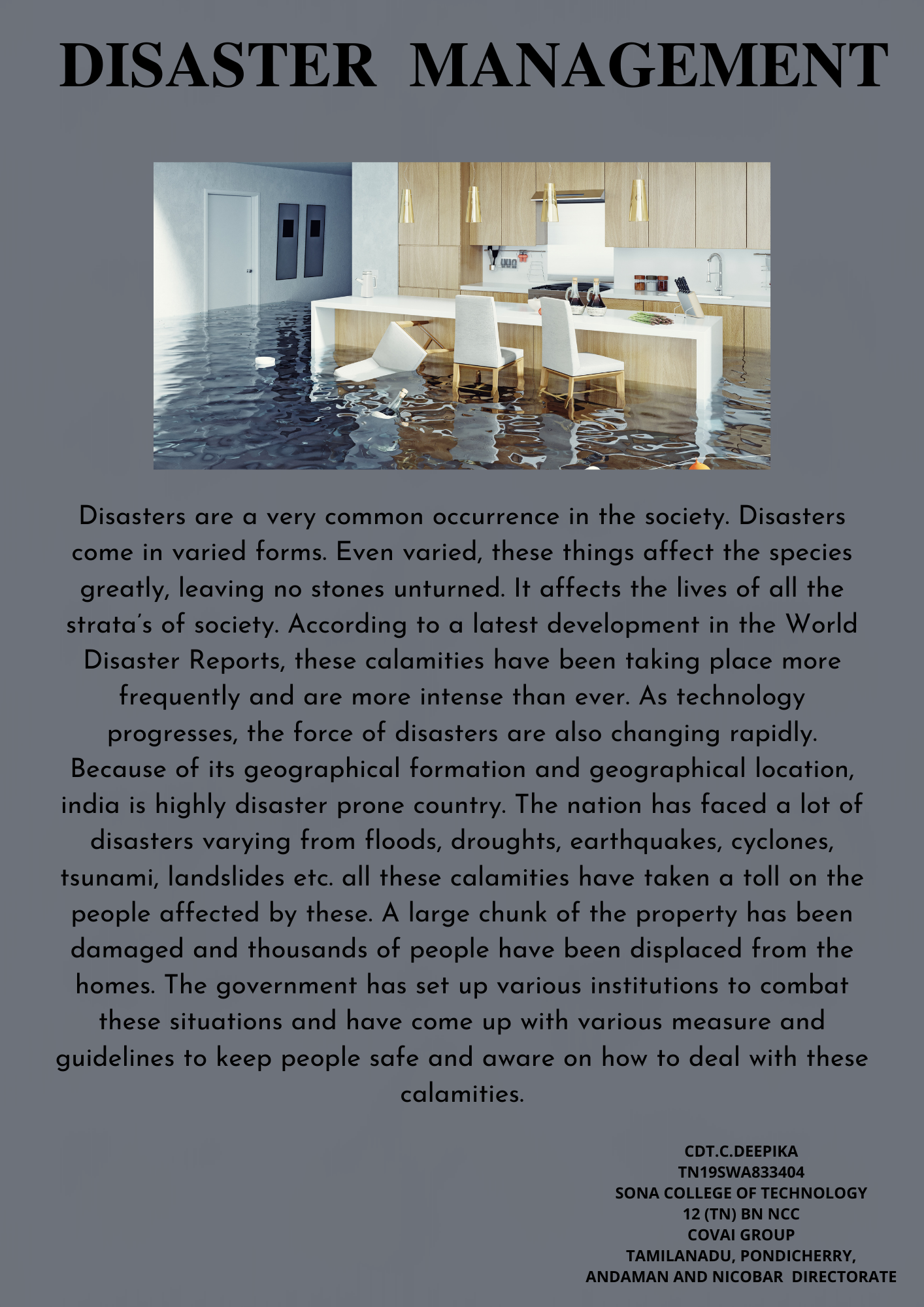 DISASTER MANAGEMENT – India NCC