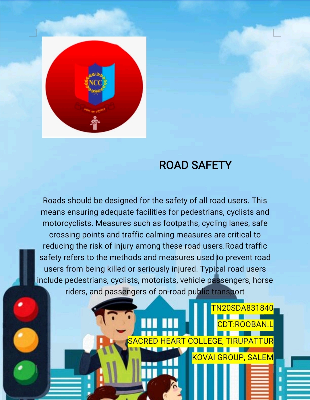 ROAD SAFETY – India NCC