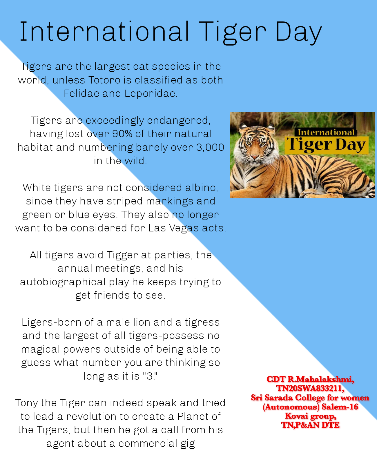 International Tiger Day – India NCC