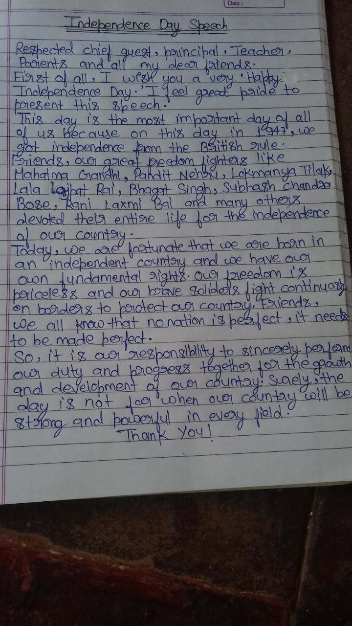 Speech Independence Day – India NCC